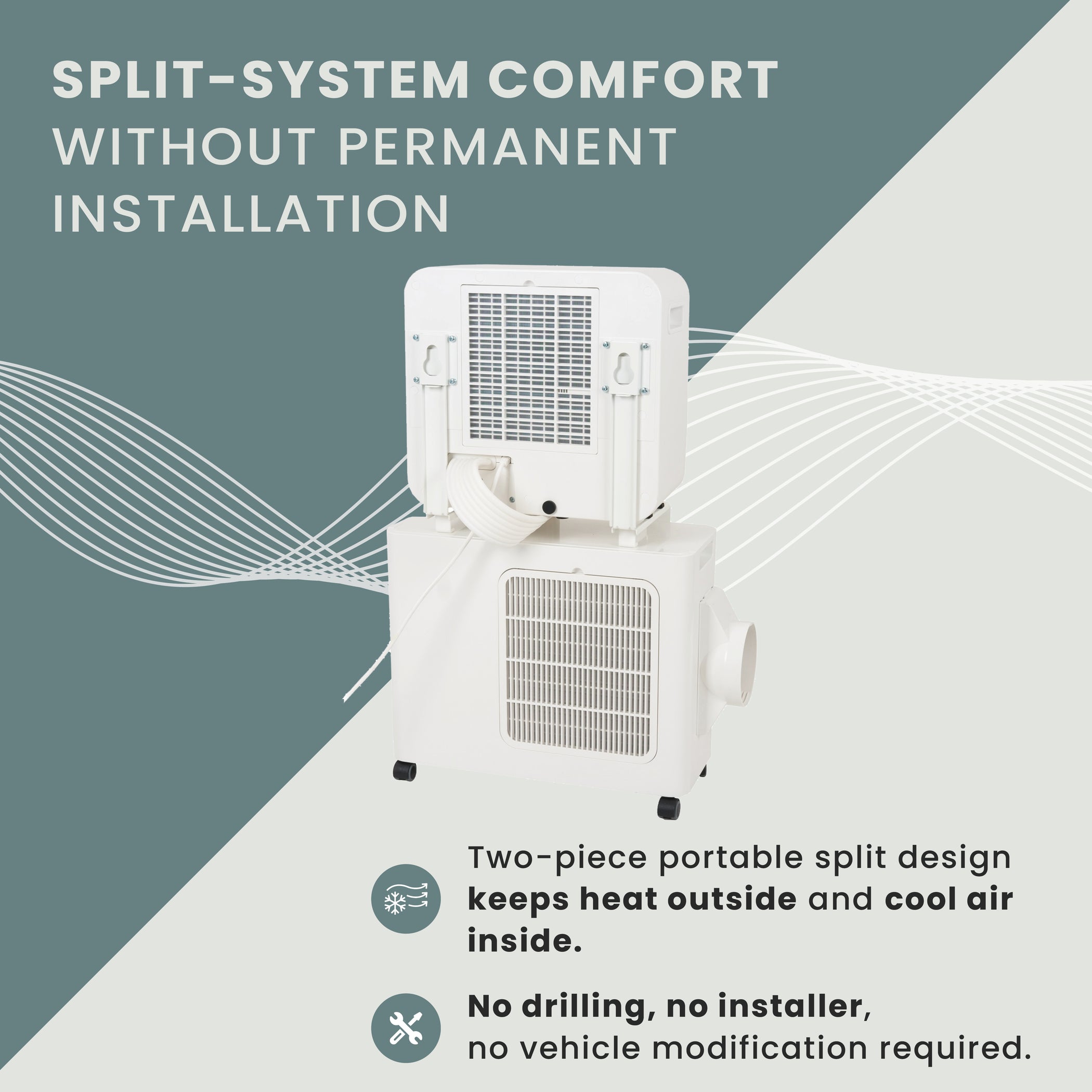 Solenco Caravan & Home Air Conditioner – Portable Split, WiFi, 5200 BTU