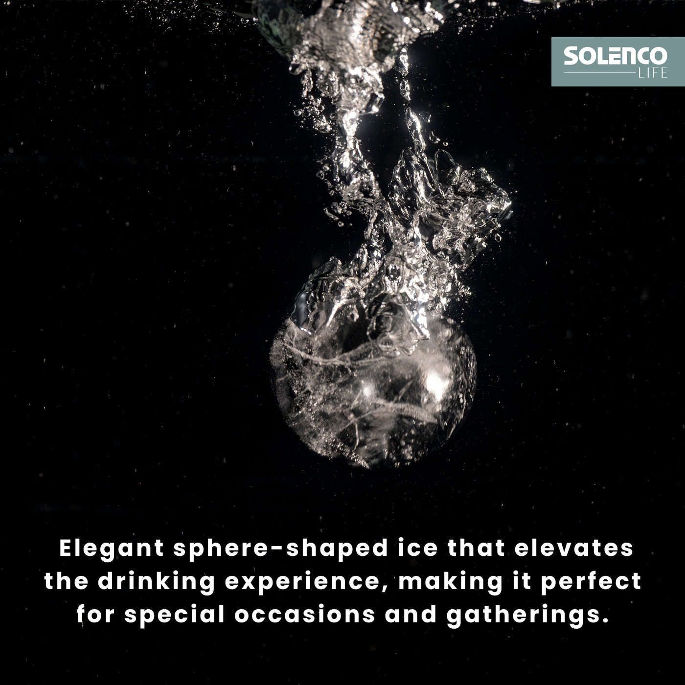 Solenco Life Sphere Ice Maker – 50mm Crystal-Clear Ice Spheres