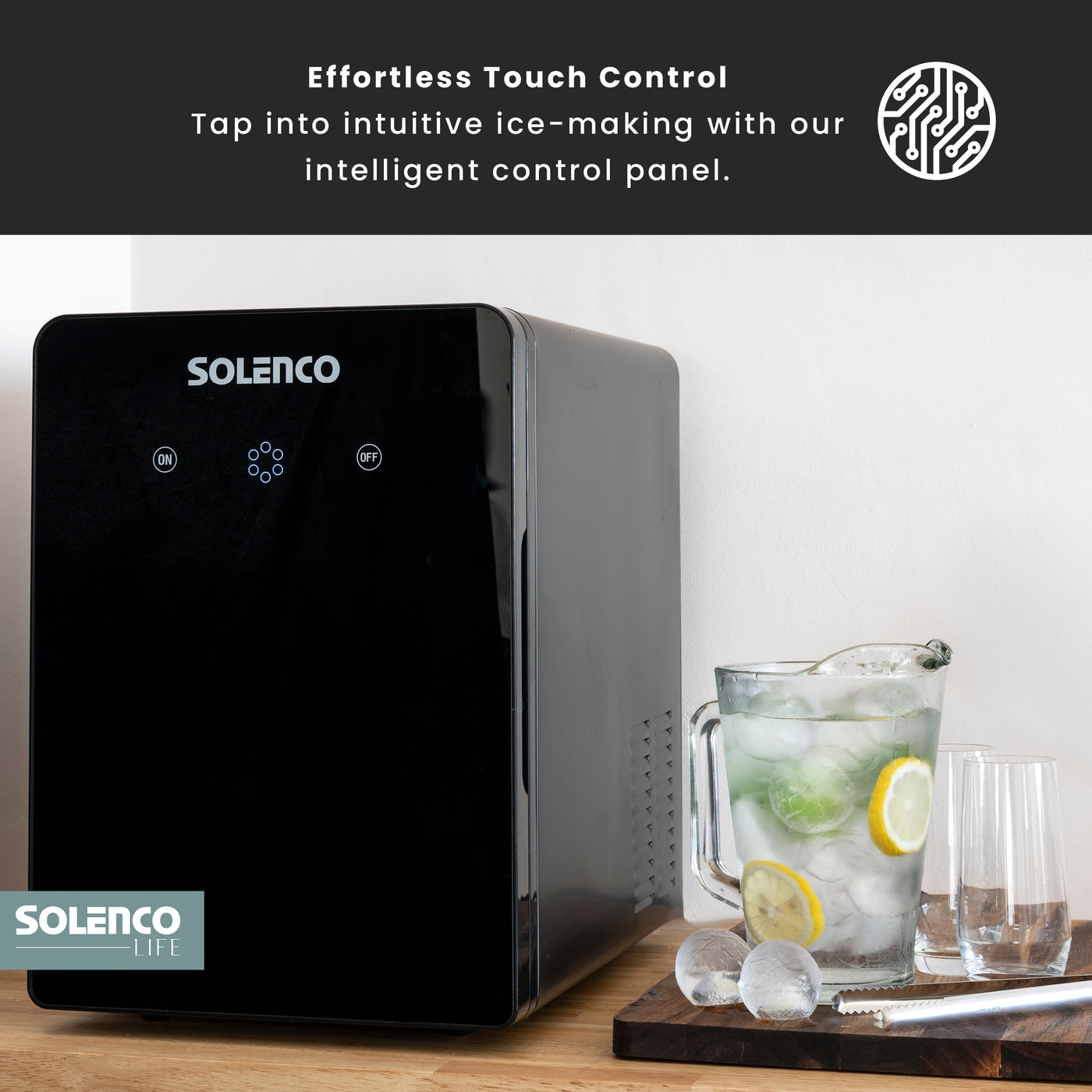 Solenco Life Sphere Ice Maker – 50mm Crystal-Clear Ice Spheres