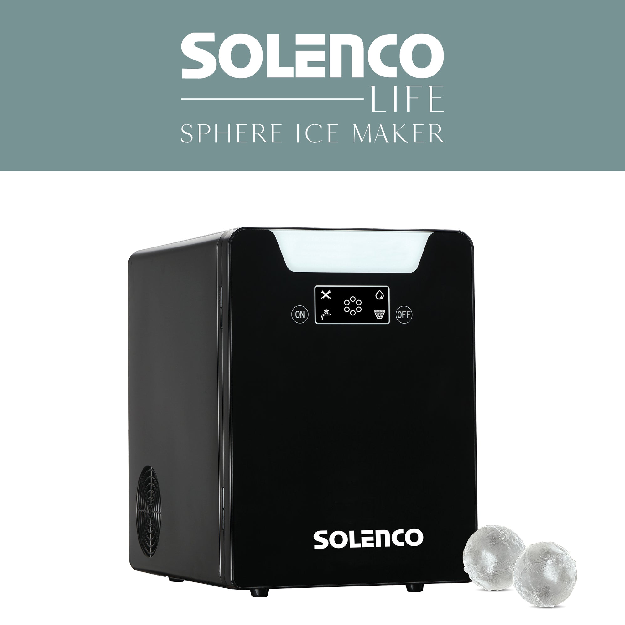 Solenco Life Sphere Ice Maker – 50mm Crystal-Clear Ice Spheres