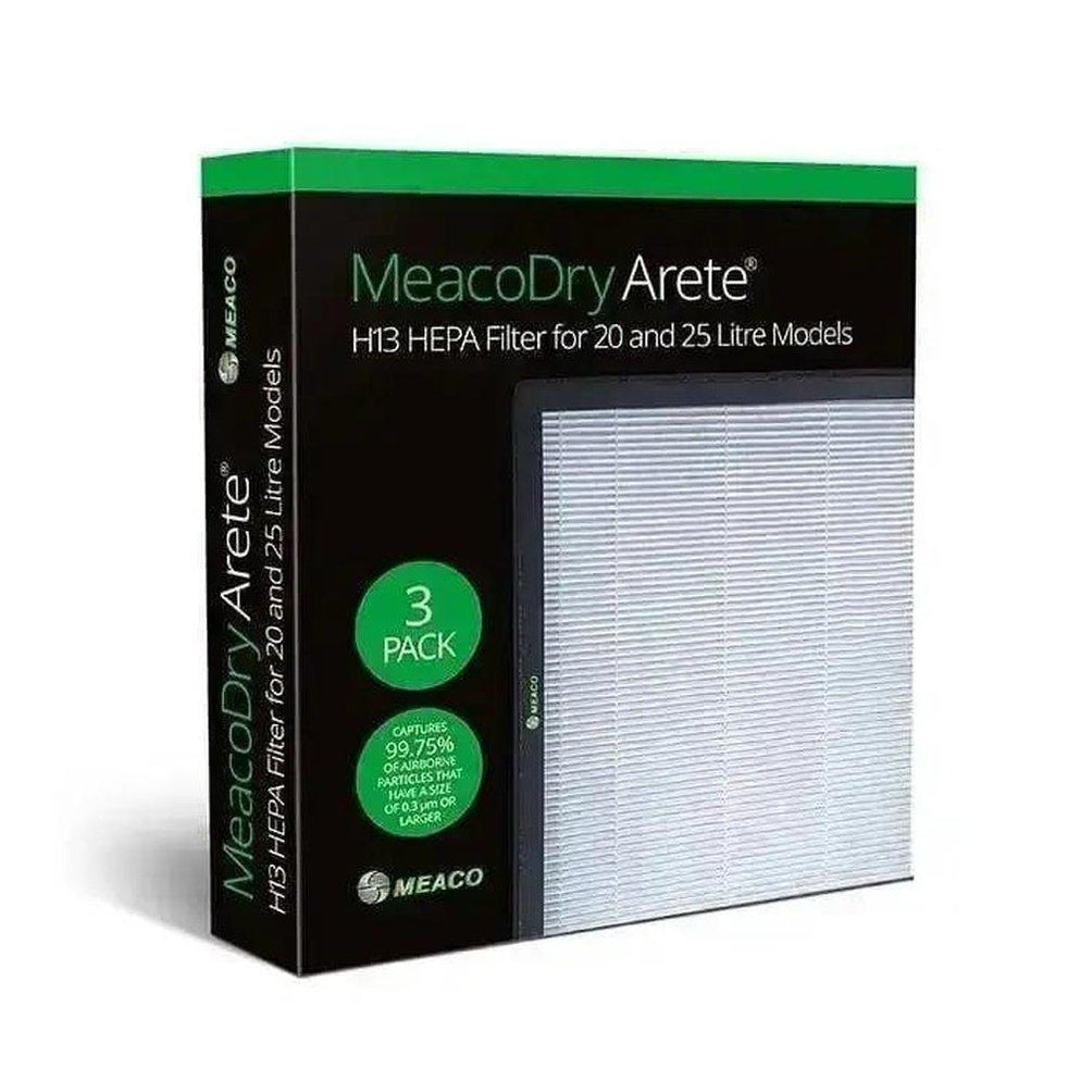 Meaco Dry Arete 20L/25L Spare H13 Hepa Filters (Pack of 3) — Solenco